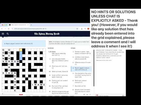 Sydney Morning Herald- Cryptic Crossword DA 13/6/2025