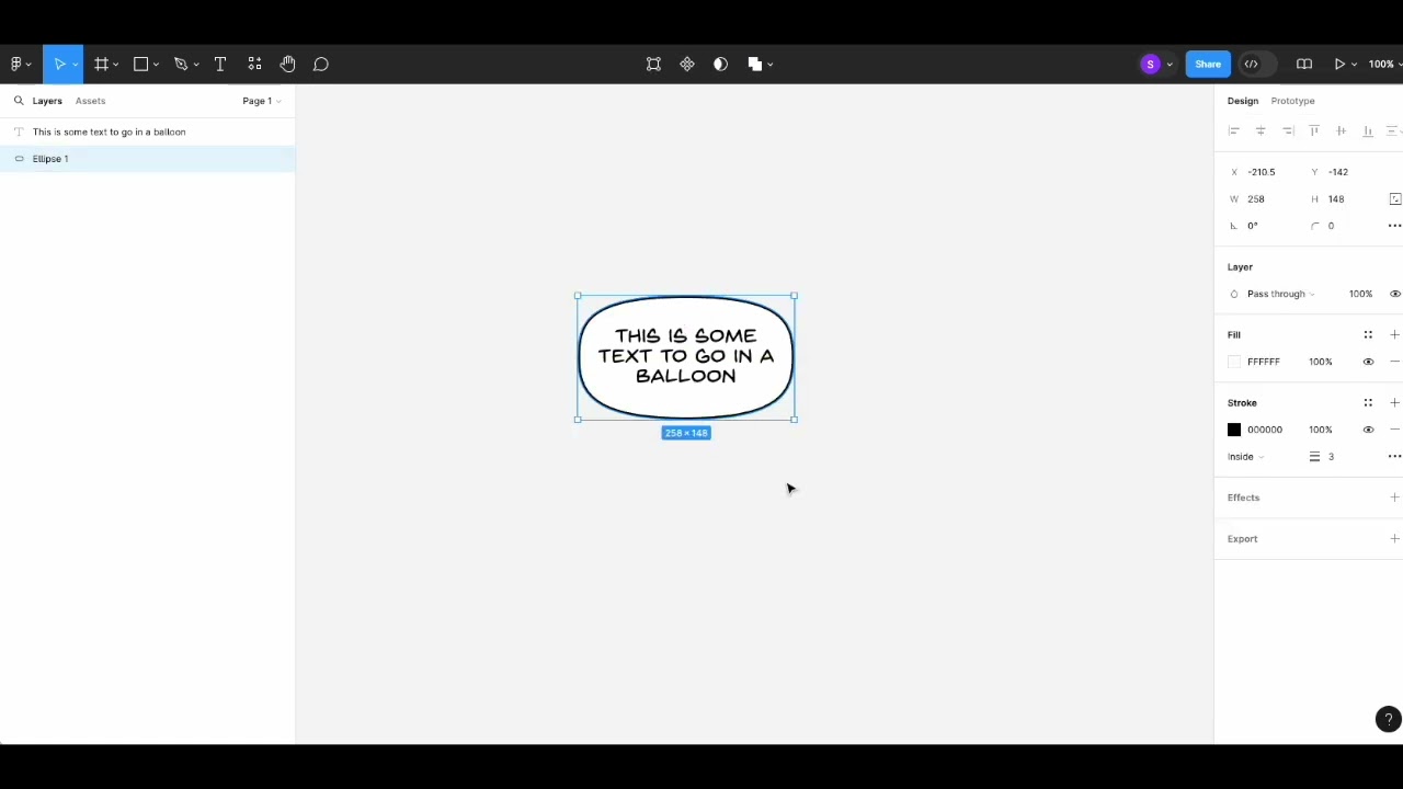 Comic lettering with Figma | Basic speech bubble