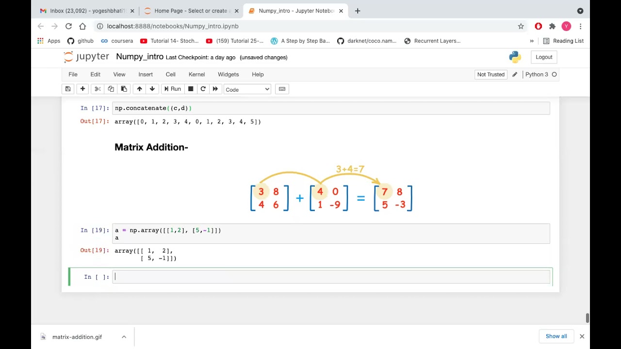 Matrix addition Python Numpy