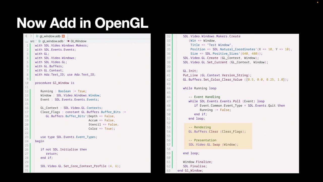 OpenGL with Ada: Clearing the Screen