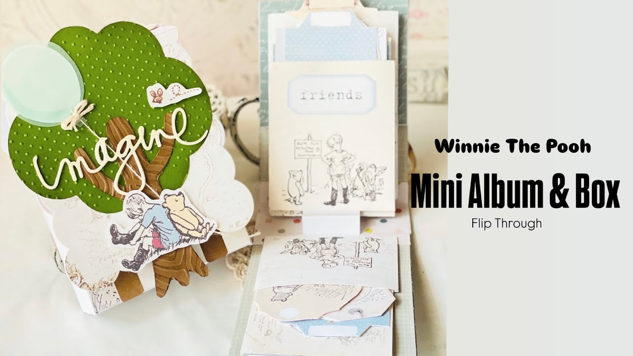 Winnie The Pooh Scrapbook MINI ALBUM  with Box Flip Through Iralamija Etsy Shop | Paper Crafts
