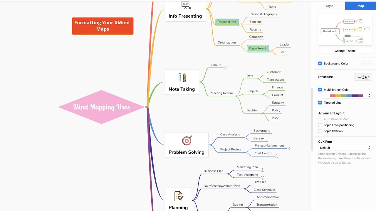 XMind Tutorial - Formatting Your Mind Maps