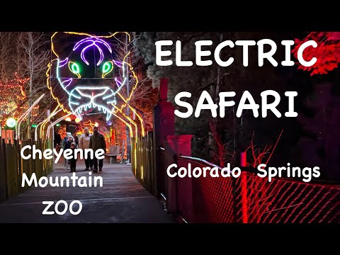 COLORADO SPRINGS | ELECTRIC SAFARI | CHEYENNE MOUNTAIN ZOO | 4K |2024| #christmaslights #walktour