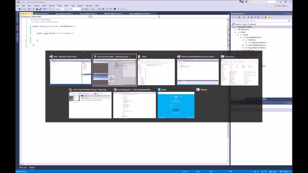 Script Generator for Unity Tutorial