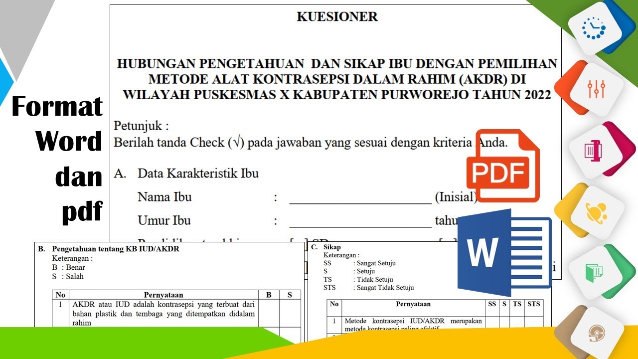 Download Kuesioner Penelitian Pemilihan Metode AKDR IUD Word pdf