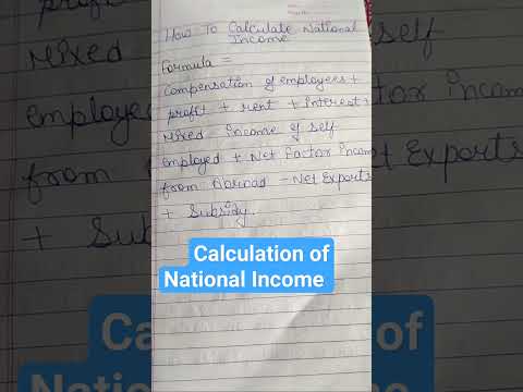How to calculate National Income | Formula of National Income #economics #class 12