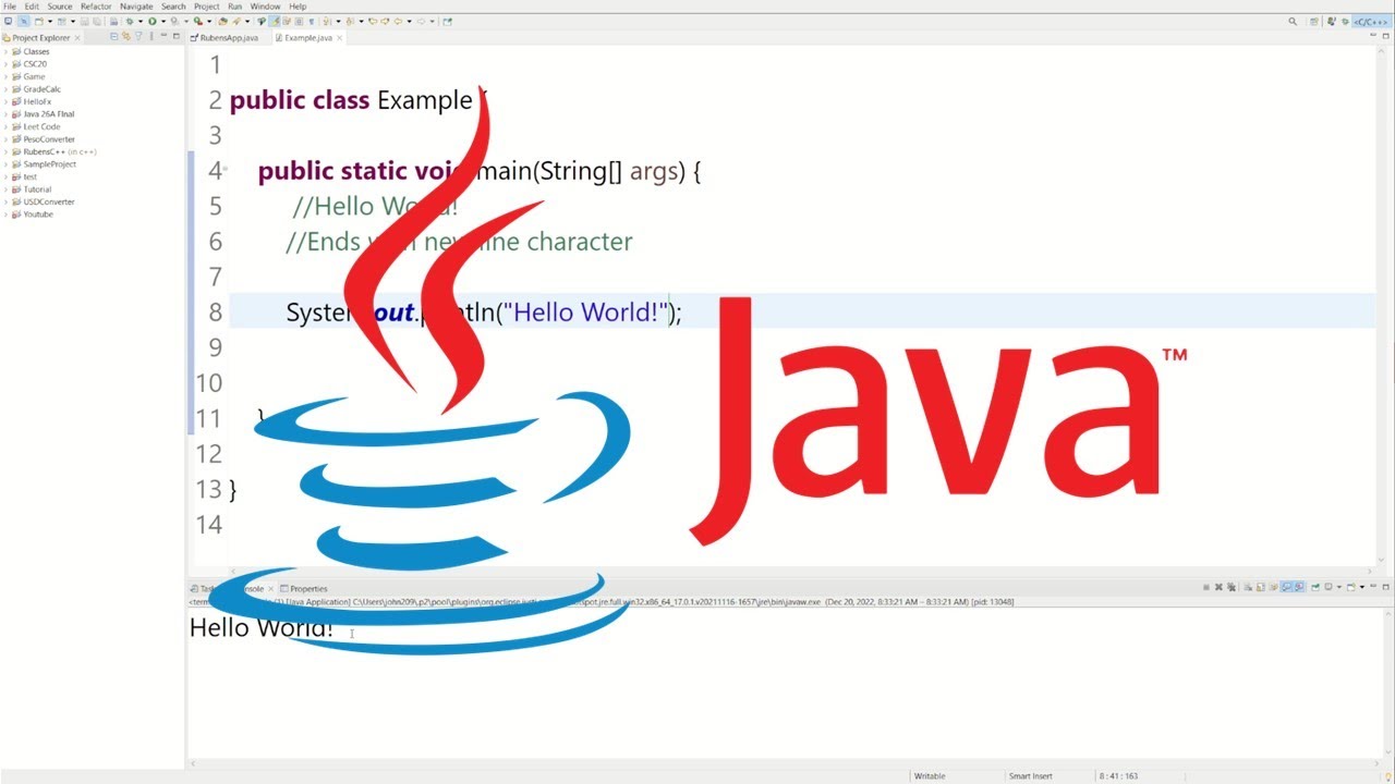 Output Hello World in Java / How to Tutorial