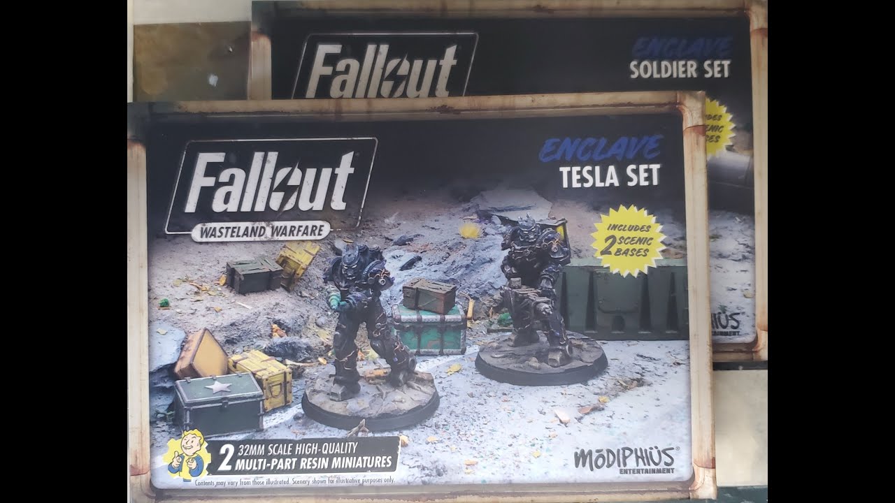 Enclave Soldier and Tesla Set Unboxing for Wasteland Warfare