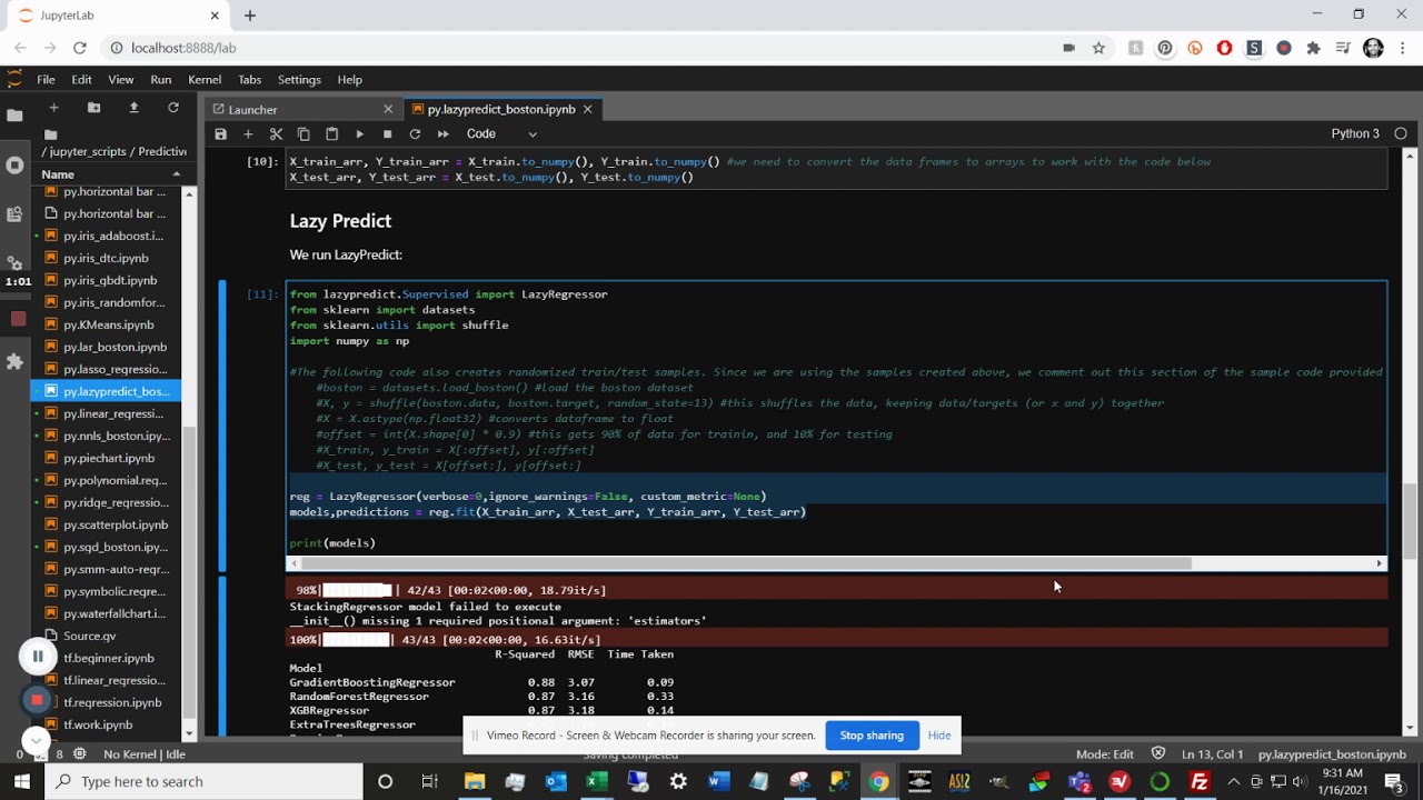 Predictive Modeler  LazyPredict