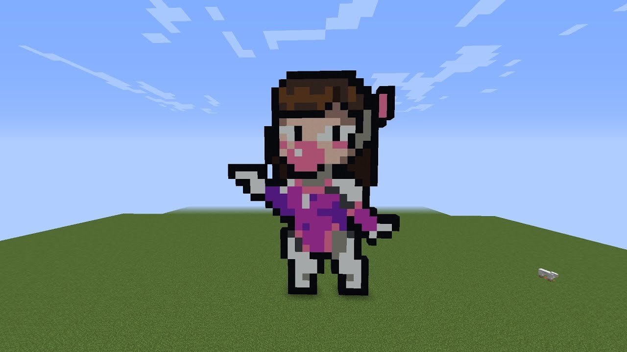 Minecraft: Pixel Art Tutorial and Showcase: D.Va { Overwatch}