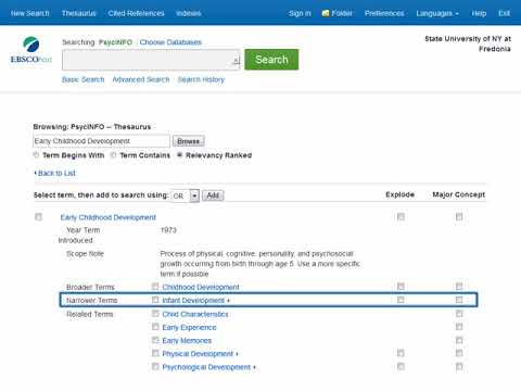 PsycINFO - Using the Thesaurus