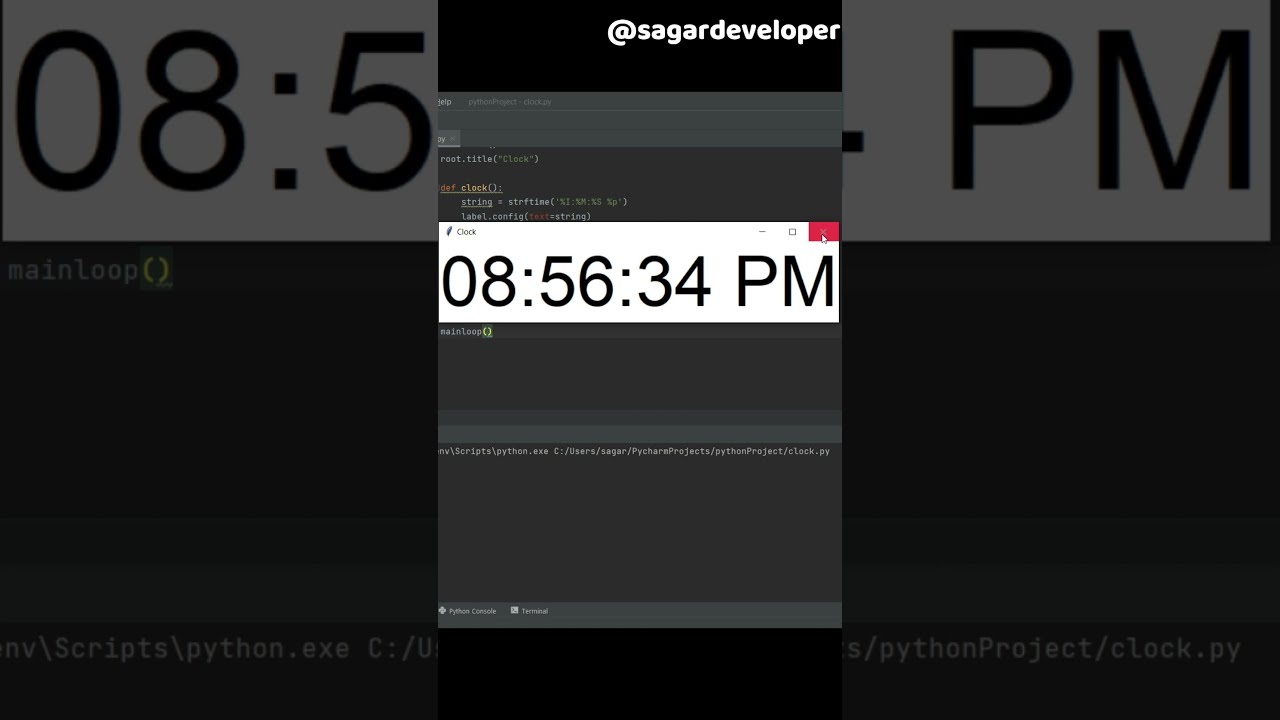Create a digital clock using Python🔥 #shorts