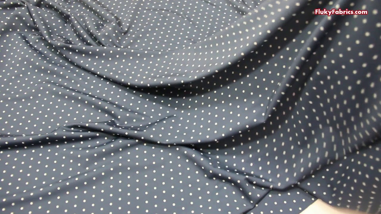 White Pin Dots on a Prussian Blue Nylon Spandex Swimsuit Fabric