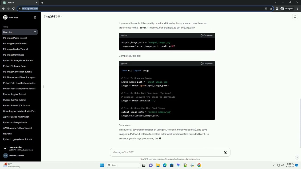 python pil image save