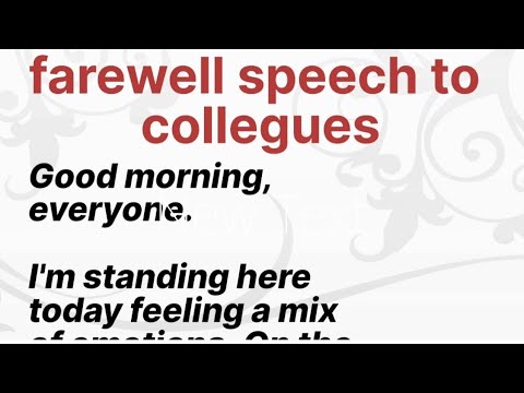 Farewell speech to colleagues || Office Farewell speech