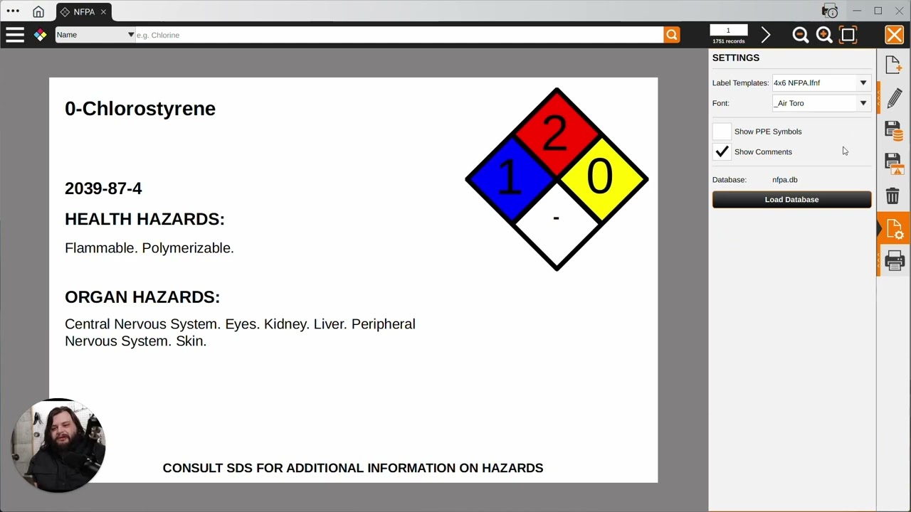 SDS Sheet with NFPA & RTK Module | LabelForge PRO