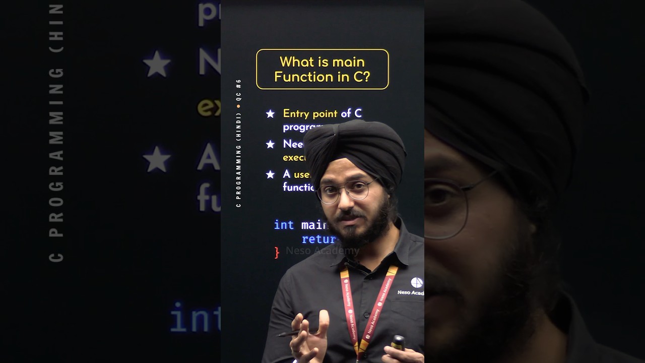What is main() Function in C? #CProgramming #NesoAcademy #QuickConcepts