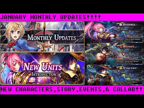 The Alchemist Code JANUARY MONTHLY UPDATES! NEW CHARACTER DETAILS!!
