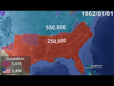 American Civil War: Every Day using Google Earth