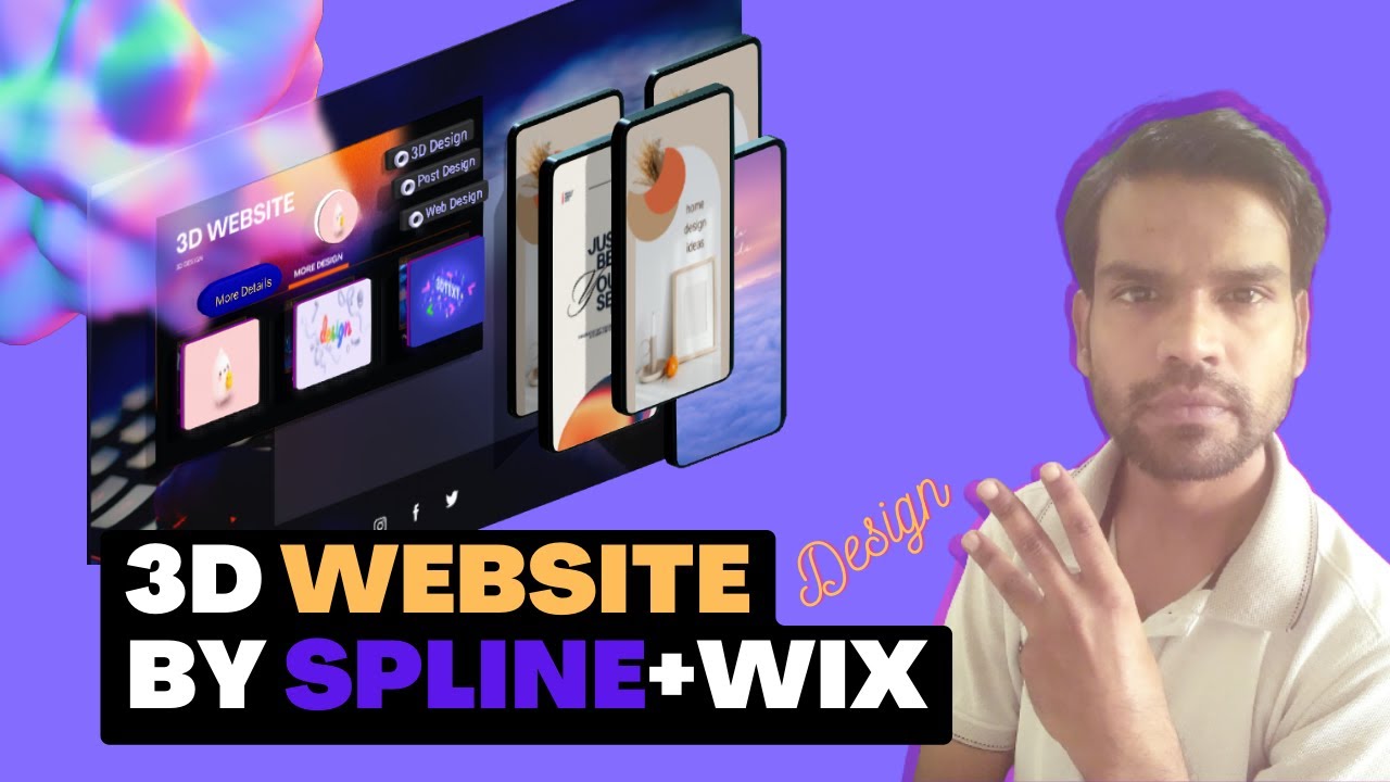How to Create 3D Website Design by Spline +WIX | No Code | Blog &Website