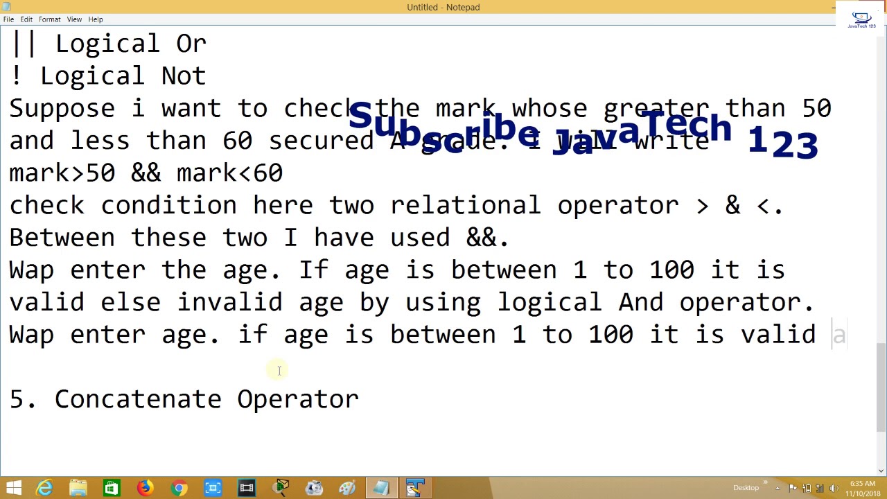 Java Operators by JavaTech 123