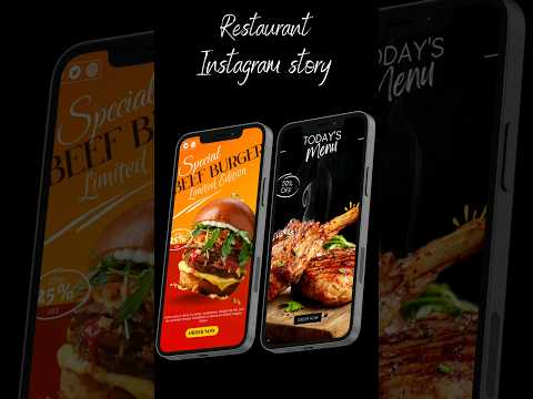 Instagram Canva templates for restaurant owners, Canva template restaurant, Instagram food template