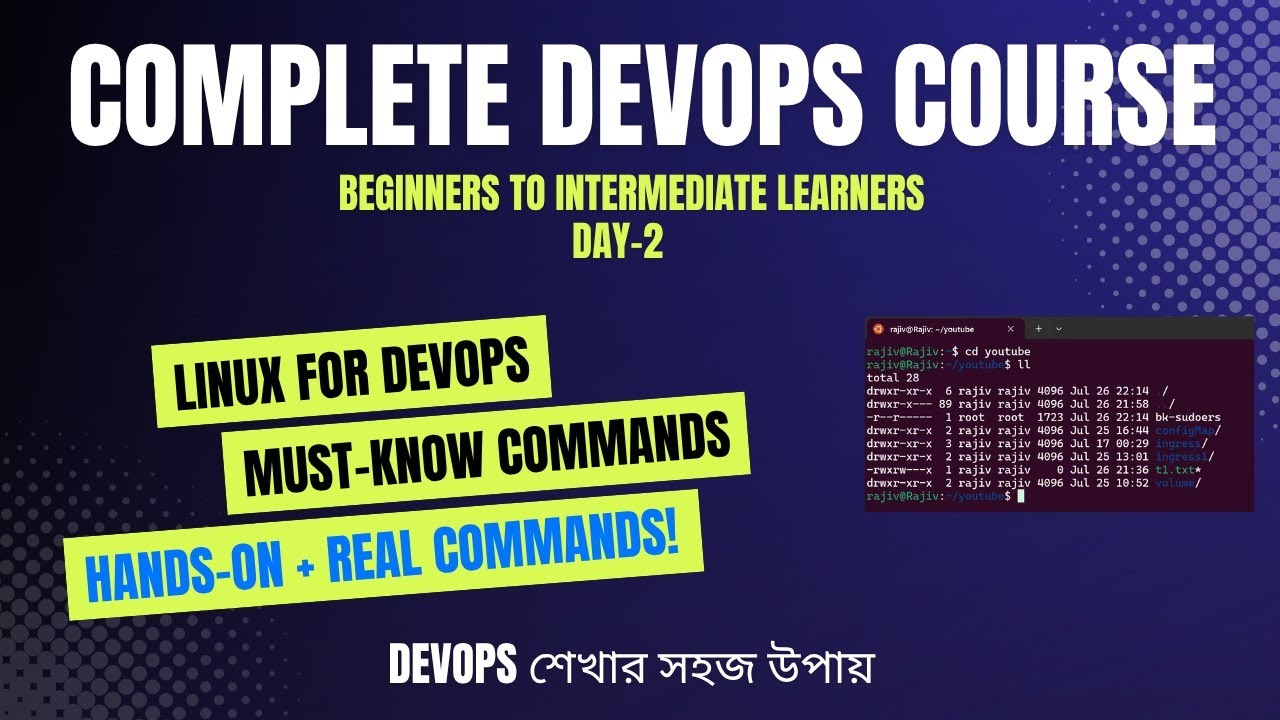 Day-2 | Linux Basics for DevOps - Must-Know Commands | Complete DevOps Course for Beginners