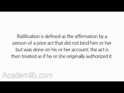 What is ratification?