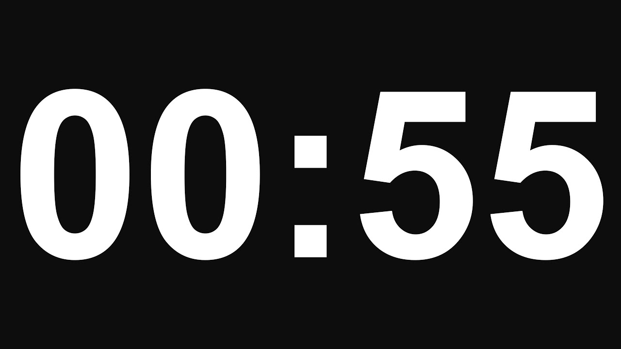55 Second Timer - No Alarm - 8K