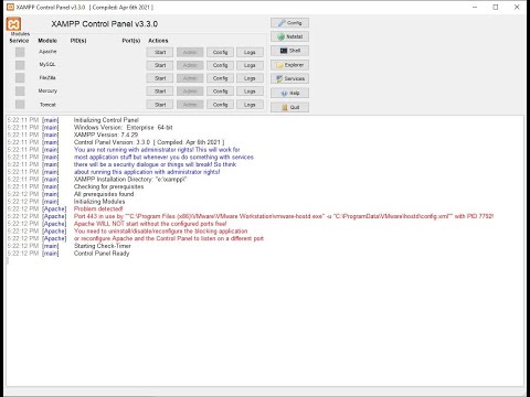 Port 443 in use by ""C:\Program Files (x86)\VMware\VMware Workstation\vmware-hostd.exe. Solution