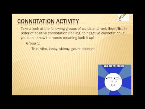 Word Choice & Word meaning. Video 1.2