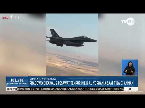 PRESIDEN PRABOWO DIKAWAL 2 PESAWAT TEMPUR MILIK AU YORDANIA SAAT TIBA DI AMMAN