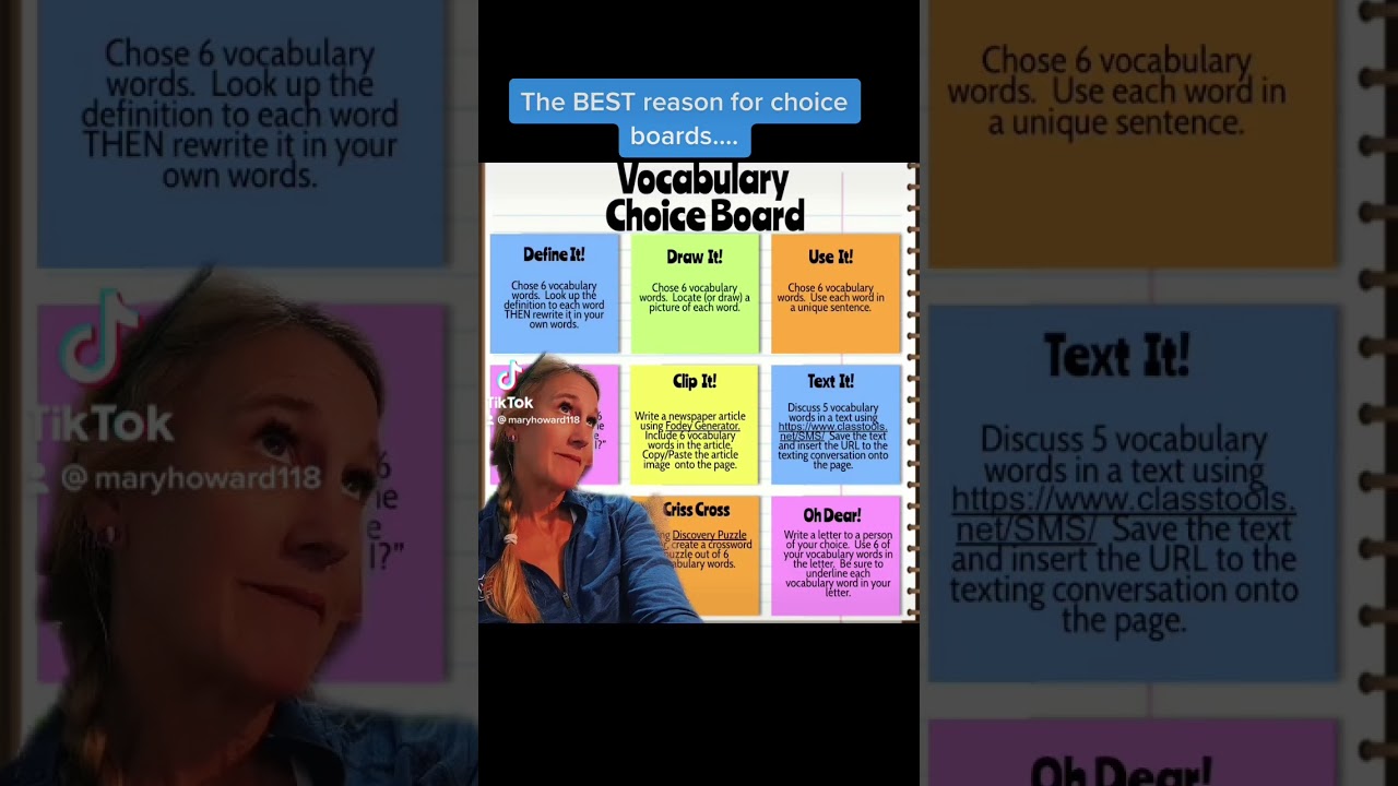 Choice Board Menus #teachertips #teacher