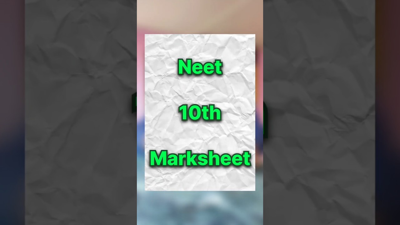 🏥 Neet Class 10 Marksheet Upload 🌐 #5
