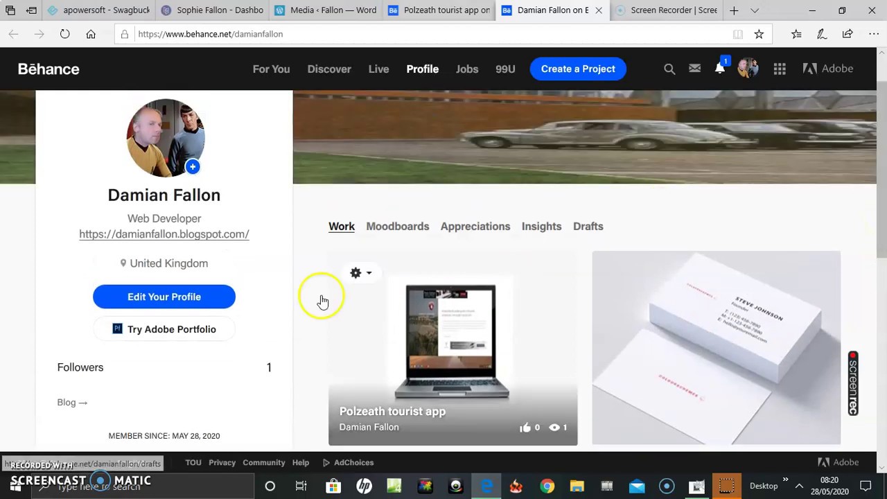 Using project editor on Behance
