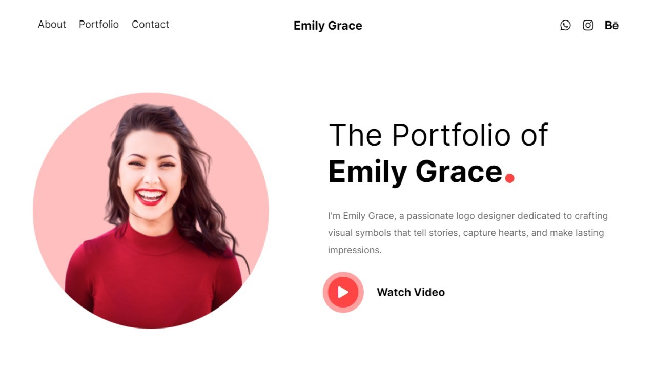Portfolio Landing Page With Video Modal | HTML, CSS, JavaScript | Quick Tutorial