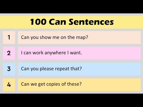100 CAN Modal Verbs Sentences, Modal Verb CAN Sentences Examples, Modal Auxiliary Verbs CAN