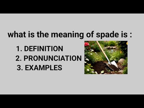 What is the meaning of spade|| Definition of the spade || Spade meaning in English