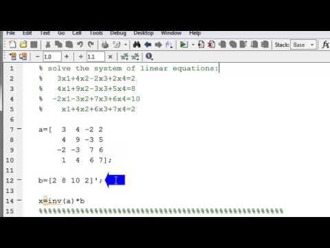 Solve a system of linear equations in MATLAB using matrix inverse method
