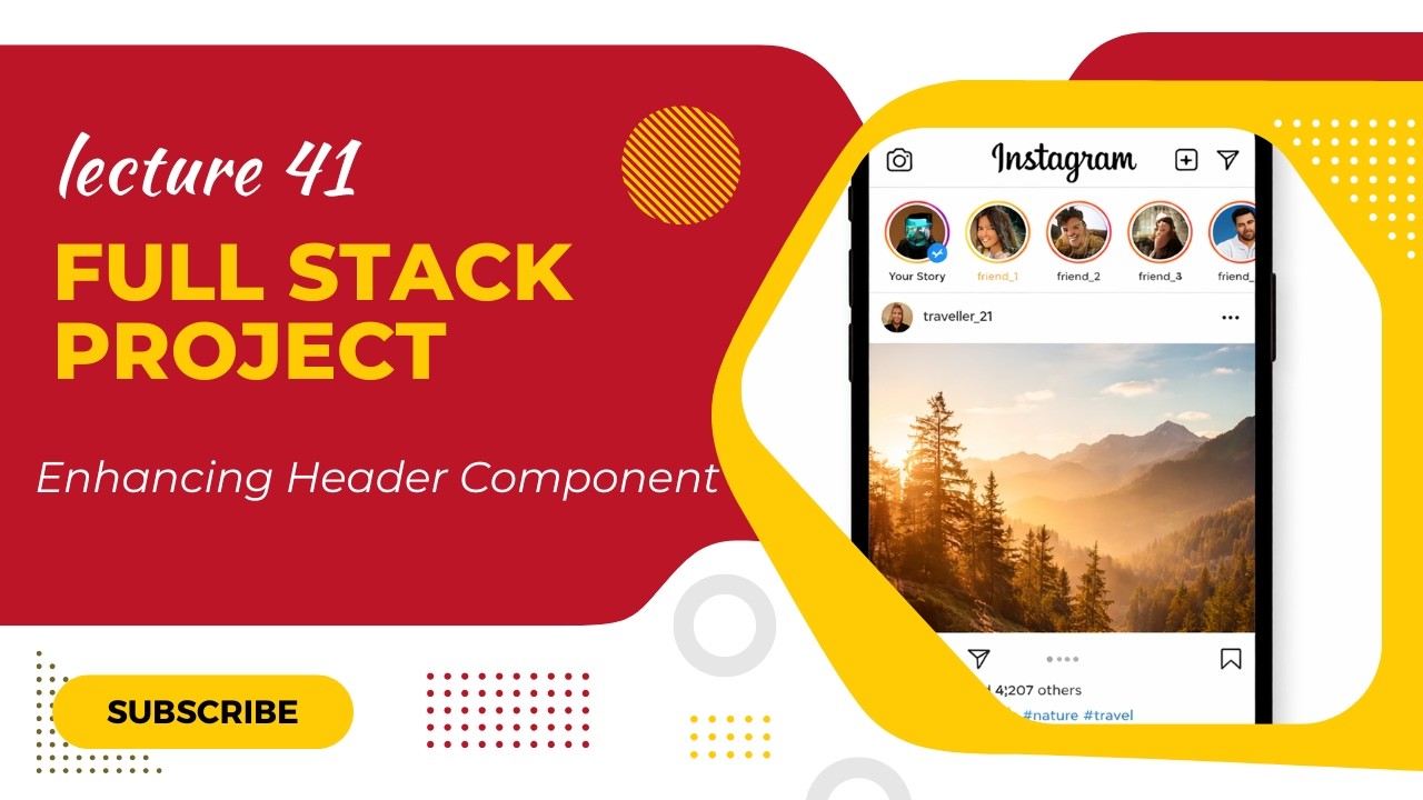 Instagram Clone Tutorial | Enhancing Header Component 🧭 | React + Tailwind | Lecture 41