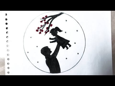 Father and daughter drawing : pencil drawing tutorial #stepbystep