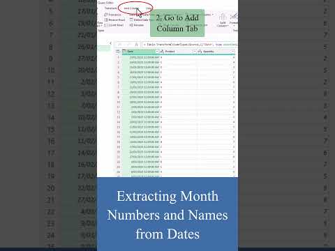 Extract Month Number & Name from Dates in Power Query | Quick Tip #excel #powerqueryeditor