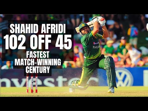 Shahid Afridi 102 Off 45 Balls | Destroys India At Their Home | Super Batting | Pak vs Ind