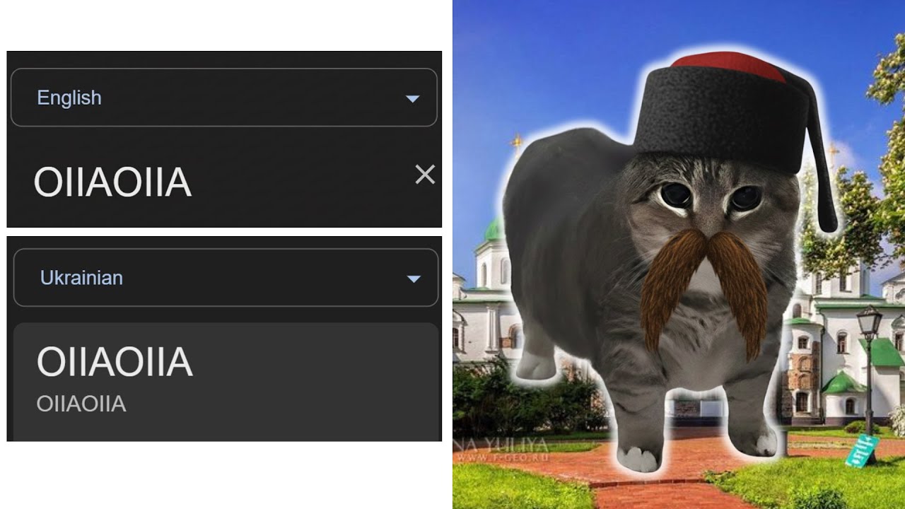 OIIAOIIA Cat in Ukrainian Language Meme