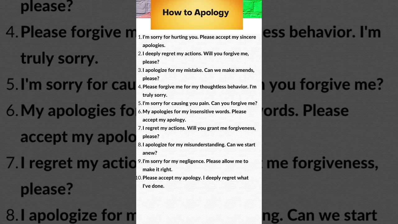 How to apology or say sorry #shorts