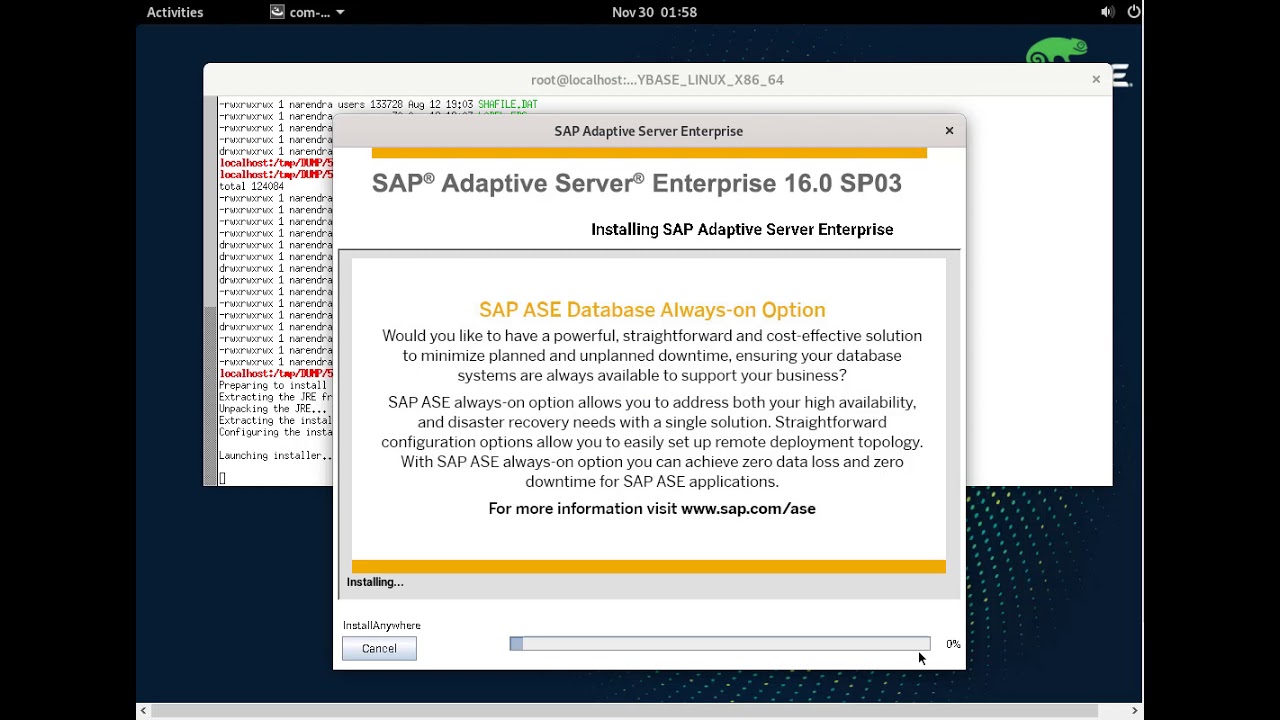 Video 7 - How to install (Sybase) SAP ASE 16 SP3 Database on Linux.