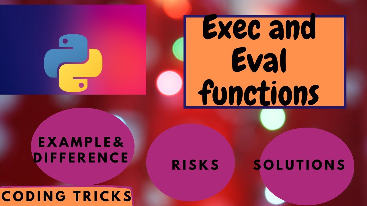 #20 Python Eval and Exec|exec vs eval |Builtin functions exec and eval|Python Tutorial for Beginners
