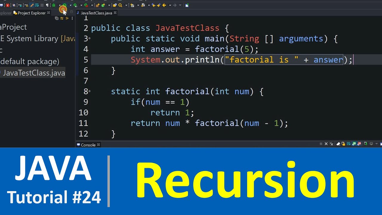 Java Tutorial #24 - Recursion Example in Java Programming (Factorial)