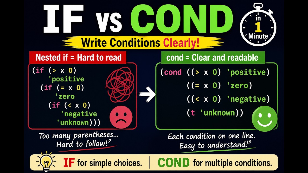 Lisp IF vs COND — Write Cleaner Code in 1 Minute