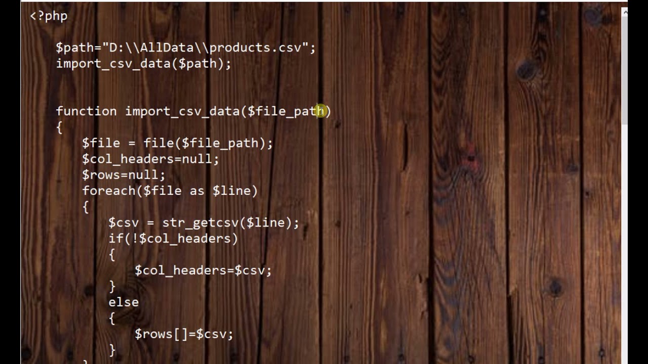 Bulk Insert CSV data into MySQL from PHP Code (Generic Method works for any CSV file) - Part 2/3